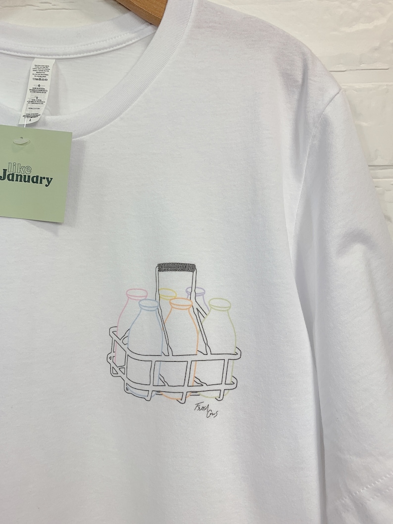 Milk Bottle T-shirt Milk Delivery Man Shirt Graphic Tee - Etsy