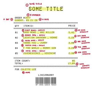 Custom Song Receipt Tote, Customizable Song Playlist Tote Bag, Custom ...