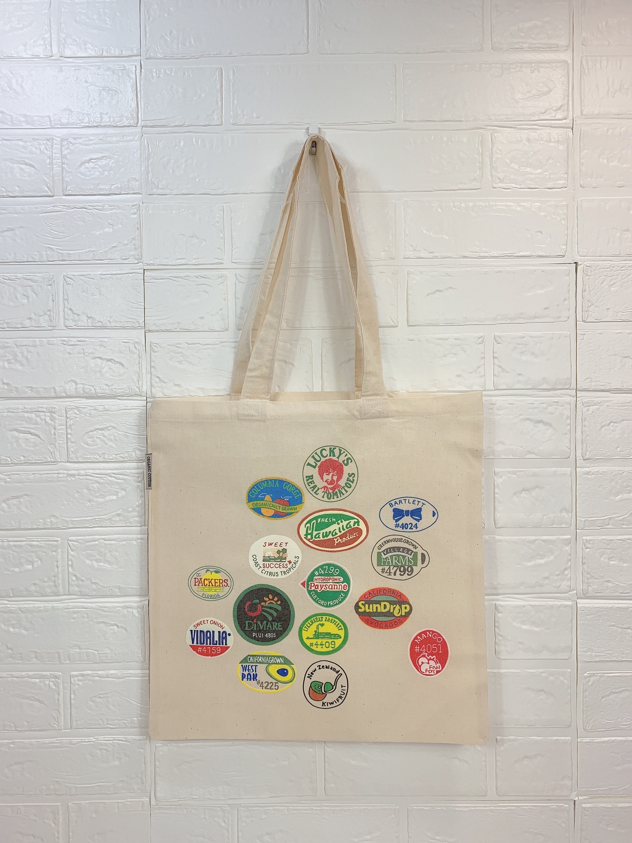 Fruit Sticker Tote Bag Graphic Tote Fruit Tote Food Tote - Etsy