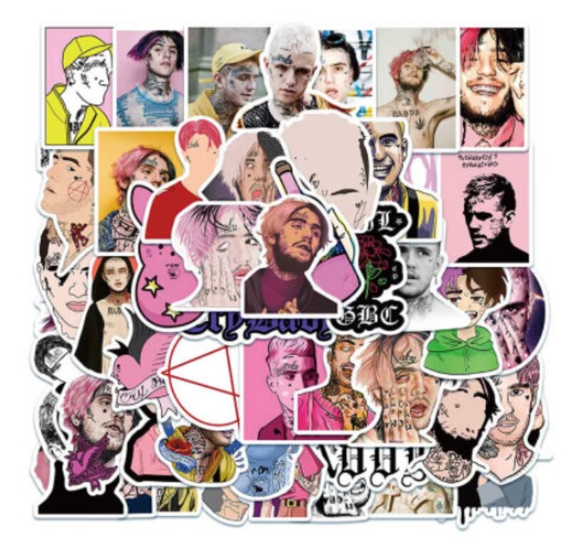 50pcs Lil Peep Rapper Stickers For Laptop Luggage Motorcycle Etsy