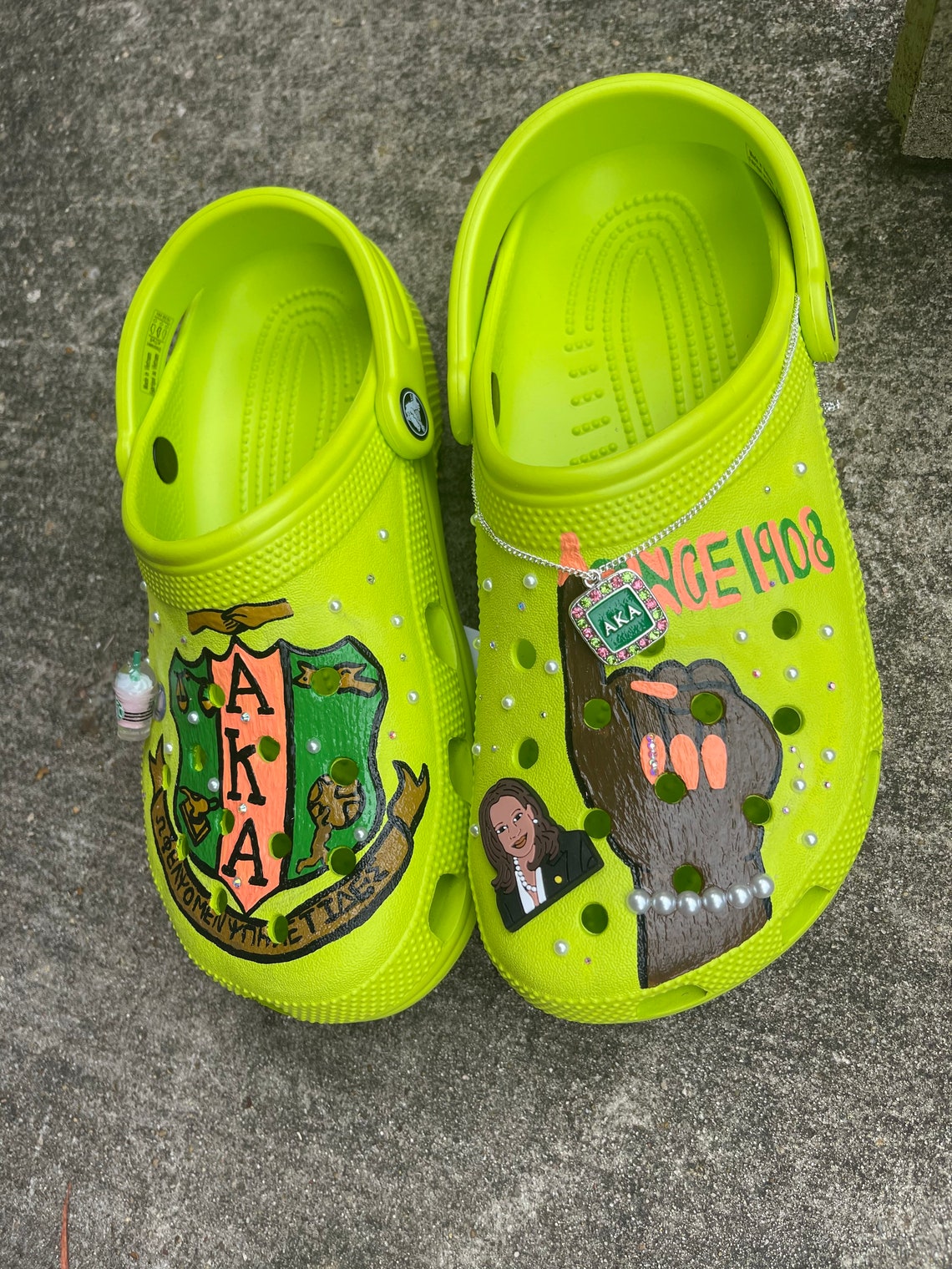 AKA Sorority Crocs in Lime Green | Etsy