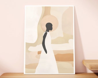 Desert Moon Art Print Desert Art Home Decor Wall Art Illustration Boho ...