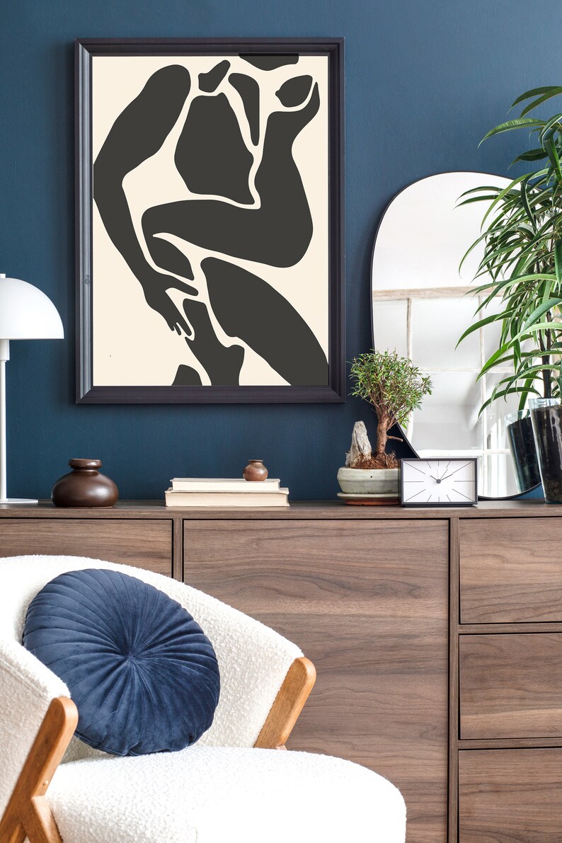 Intimate Couple Abstract Digital Printable Art Whispering Lovers ...