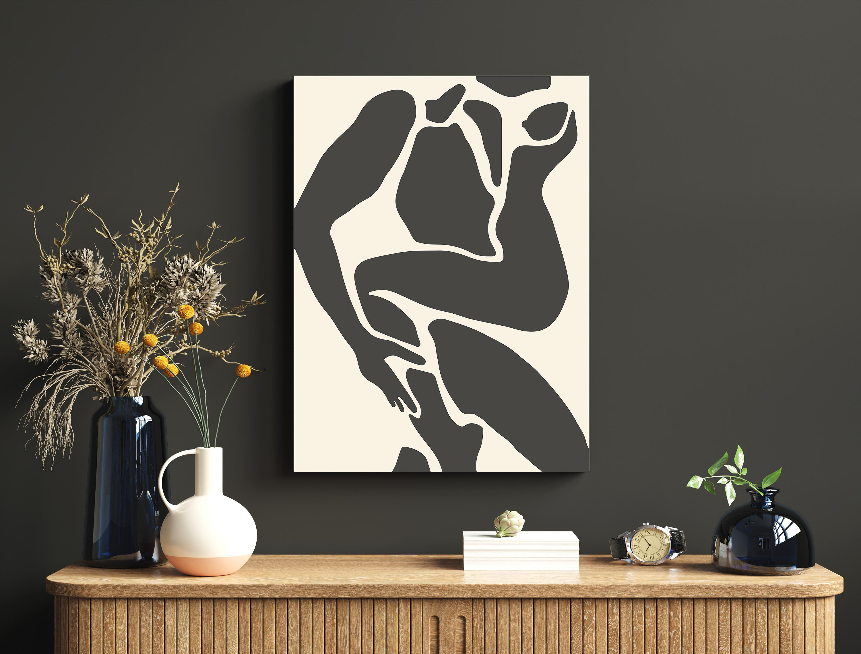 Intimate Couple Abstract Digital Printable Art Whispering Lovers ...