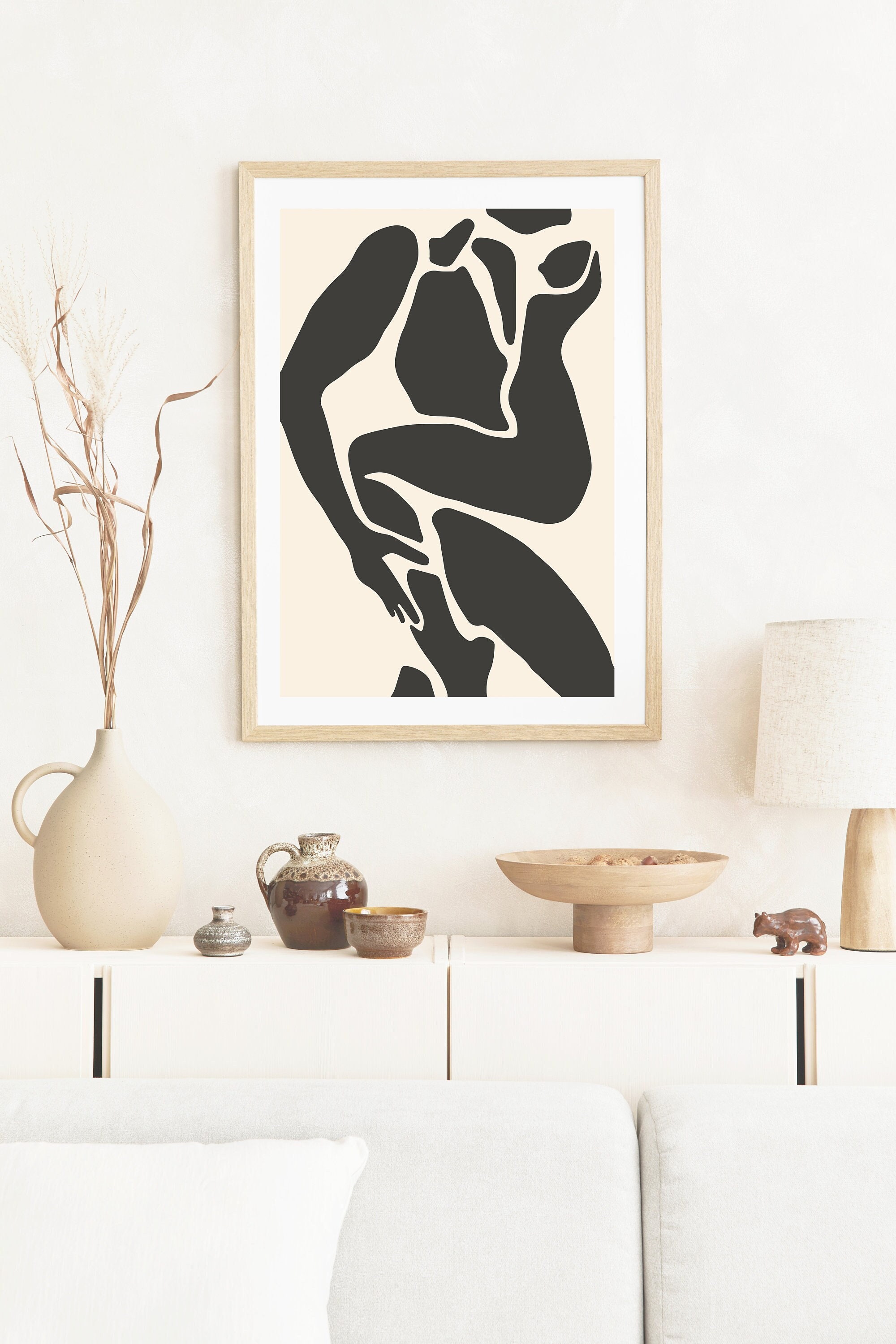 Intimate Couple Abstract Digital Printable Art Whispering Lovers ...