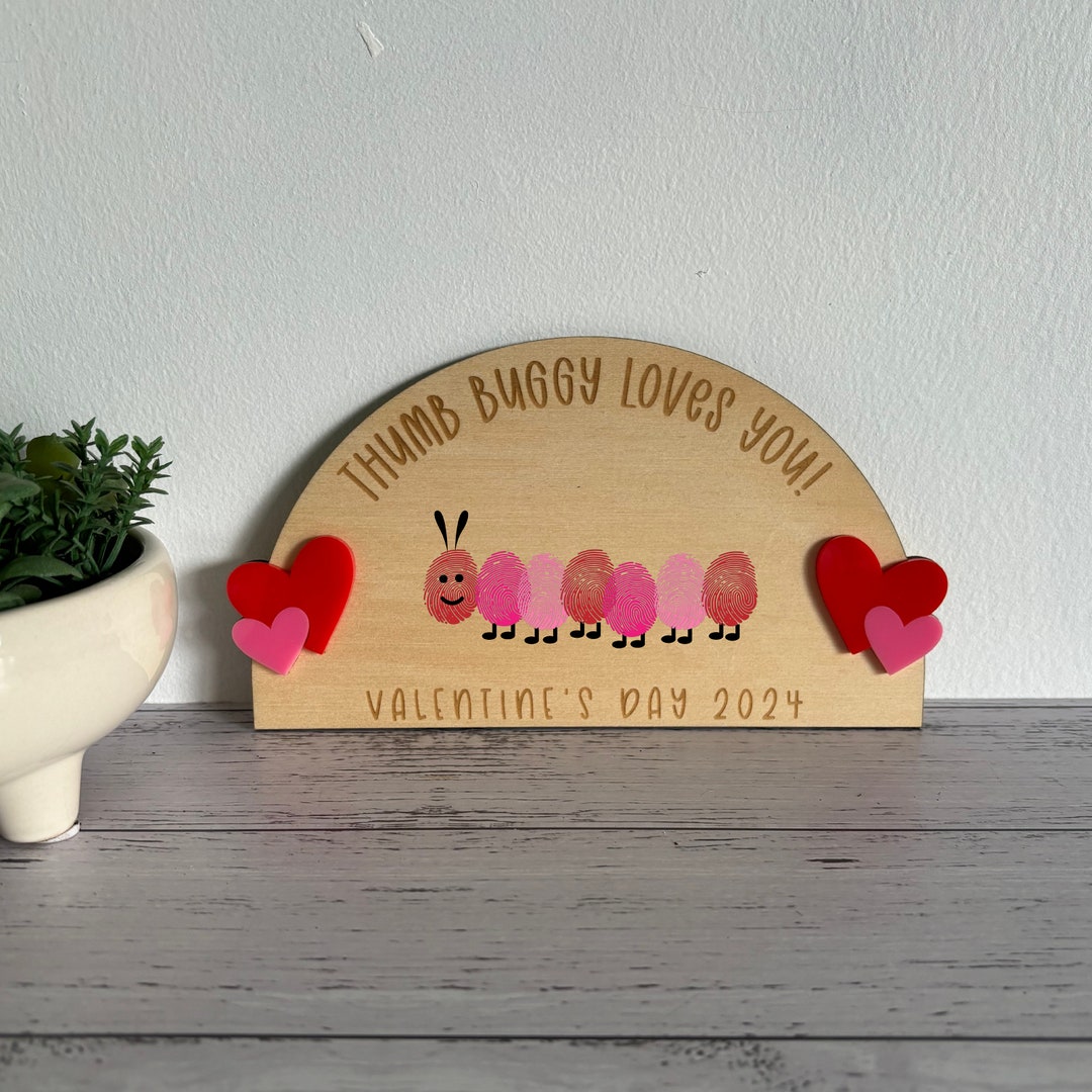 Thumb Buggy Loves You - Valentines Day Thumbprint Board - Etsy