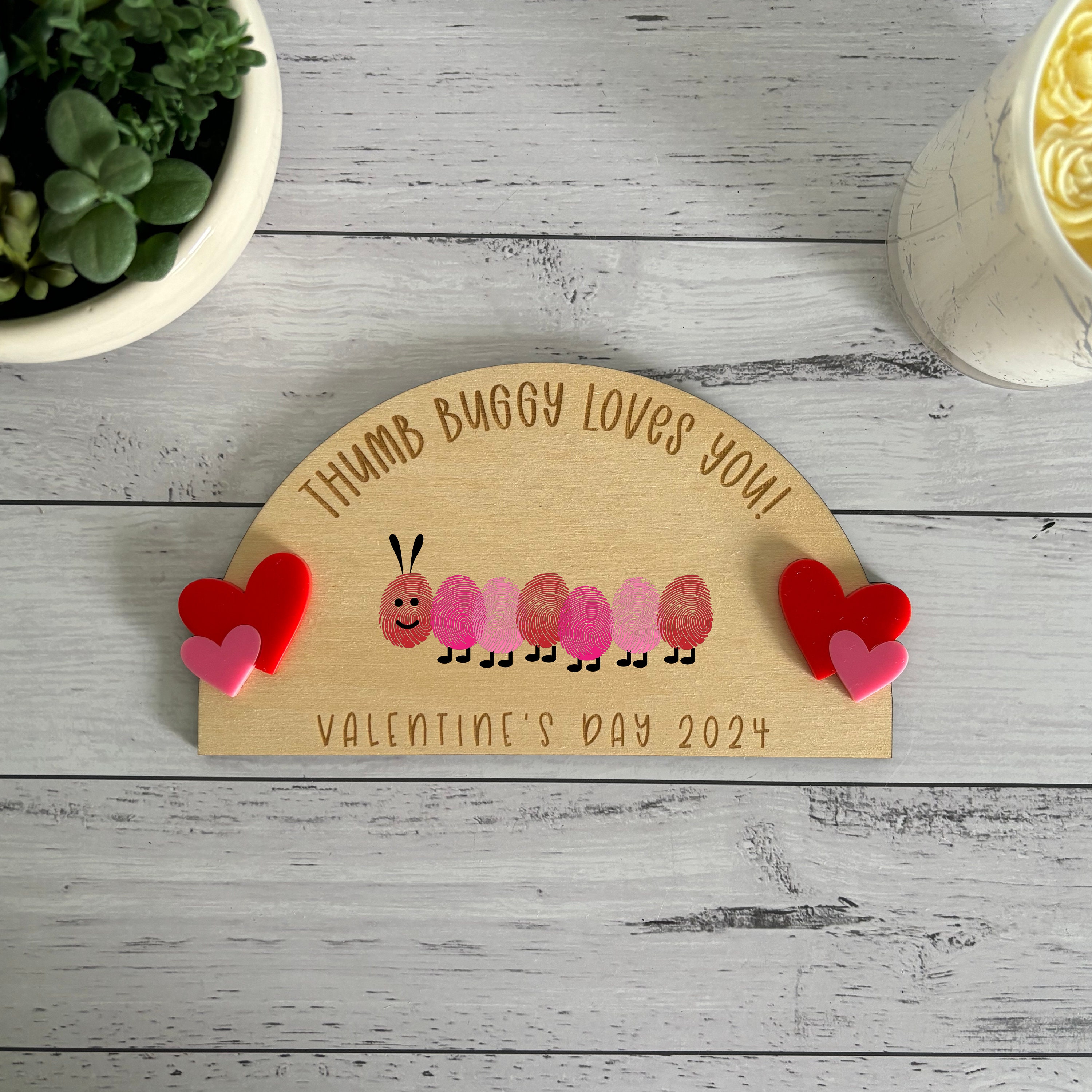 Thumb Buggy Loves You - Valentines Day Thumbprint Board - Etsy