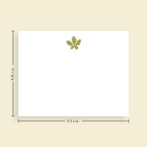 Chestnut Leaf Watercolor Flat Note Card Set Botanical Greenery ...