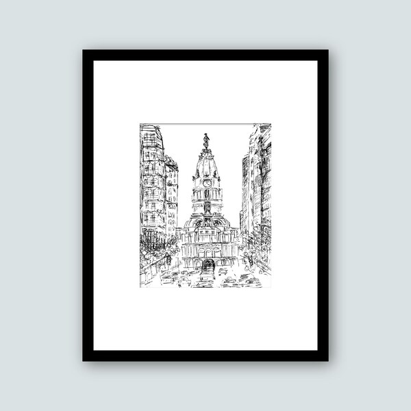 Philadelphia Drawing - Etsy