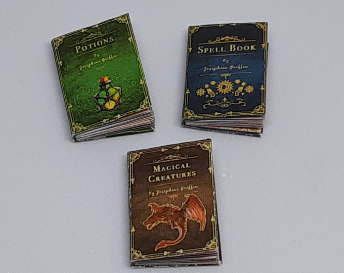Miniature Spell, Mythical Creatures, and Potions Books Openable Book ...