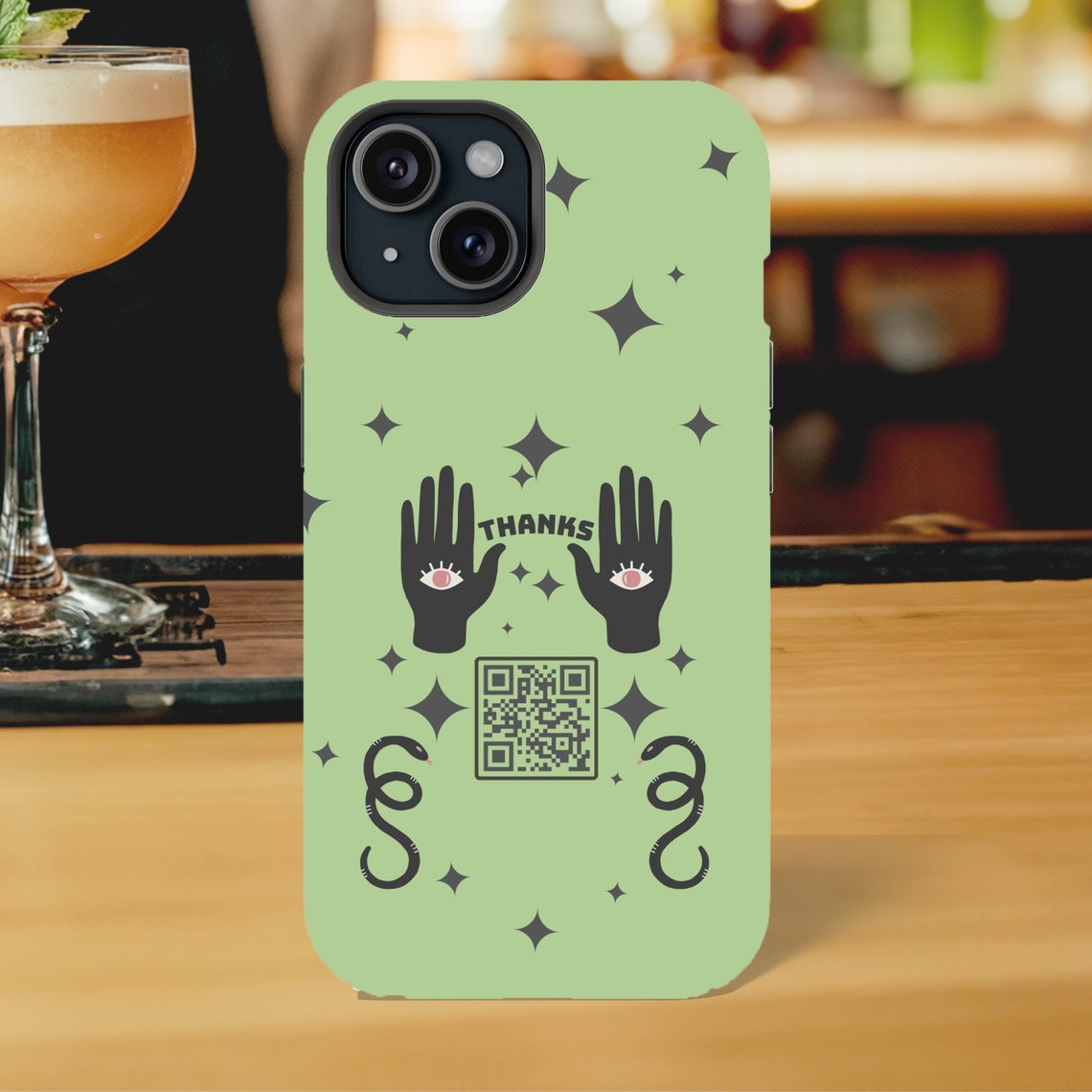 Custom QR Code Impact Resistant Phone Case, Perfect for Bartenders ...