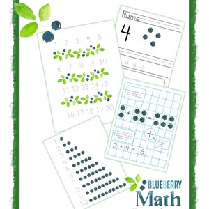 Blueberry Math Pre-k and K Printable PDF - Etsy