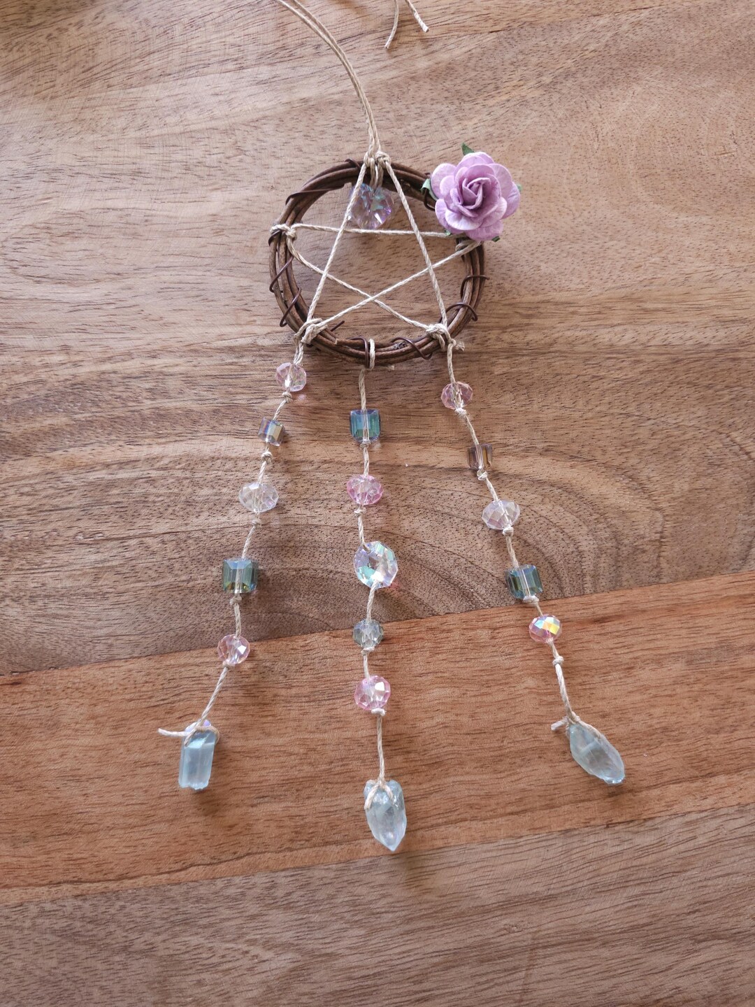 Suncatcher Car Charm / Pentacle Suncatcher / Glass Art - Etsy