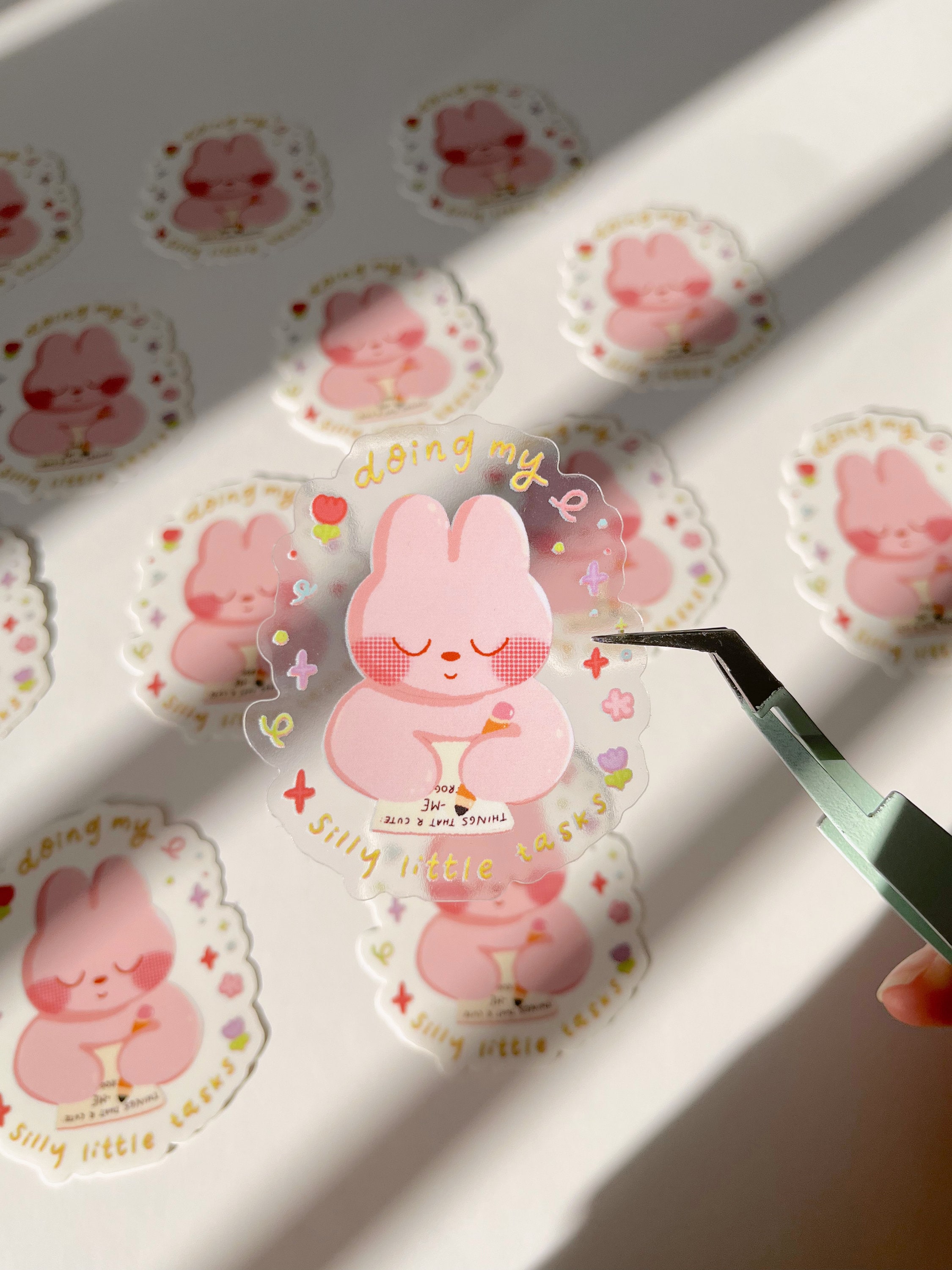 Doing My Silly Little Tasks Clear Sticker Bunny Funny Cute - Etsy Canada