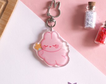 Angel Bunny Keychain - Etsy