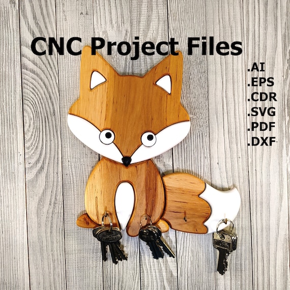 Intarsia Style Decorative Fox Cnc Plan. CNC Files for Wood. - Etsy