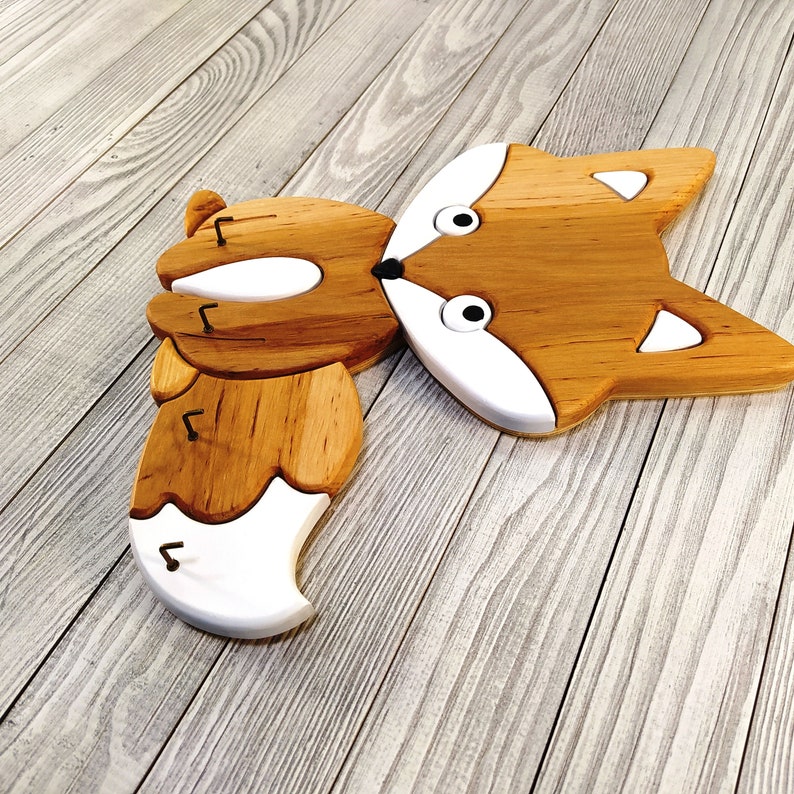 Intarsia Style Decorative Fox Cnc Plan. CNC Files for Wood. Wooden ...