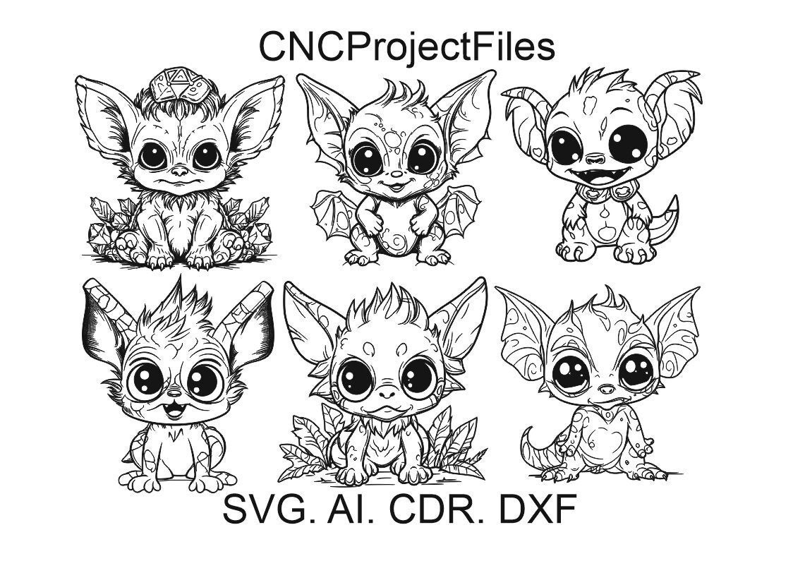 Little Gremlin SET. Cute Gremlins. Gremlin SVG, DXF for Laser Engraving ...