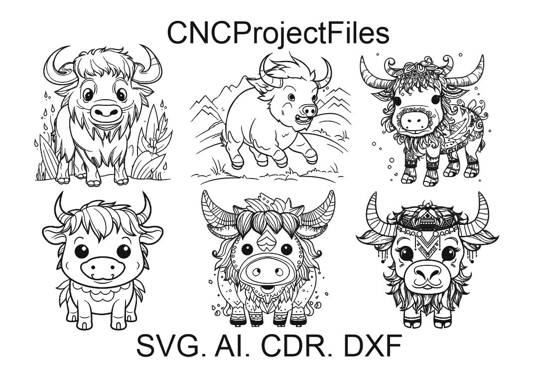 Funny Buffalo SET 1, Indian Buffalo Svg, DXF for Laser Engraving - Etsy