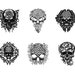Set of Celtic Skulls 1, Skull With Runes. Skull Tattoo, DXF for Laser ...