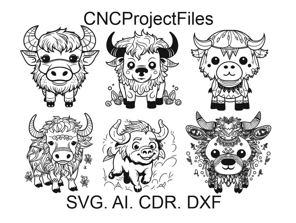 Funny Buffalo SET 2, Indian Buffalo Svg, DXF for Laser Engraving - Etsy