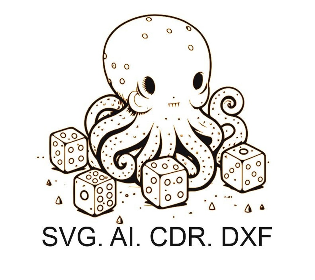 Octopus With Dice, Octopus Player, Dungeons and Dragons Octopus Svg ...