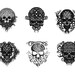 Set of Celtic Skulls 2, Skull With Runes. Skull Tattoo, DXF for Laser ...