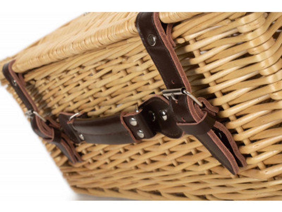 REDUCED 18 Inch Large Buff Wicker Hamper With Lid, Chains, Thick Brown ...