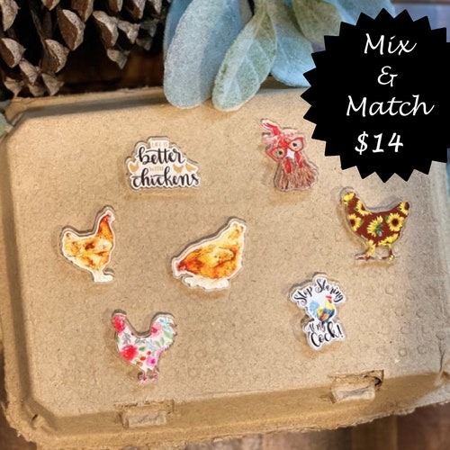 Enamel Chicken Pin Rainbow Eggs Cute Chicken Pin Farm - Etsy