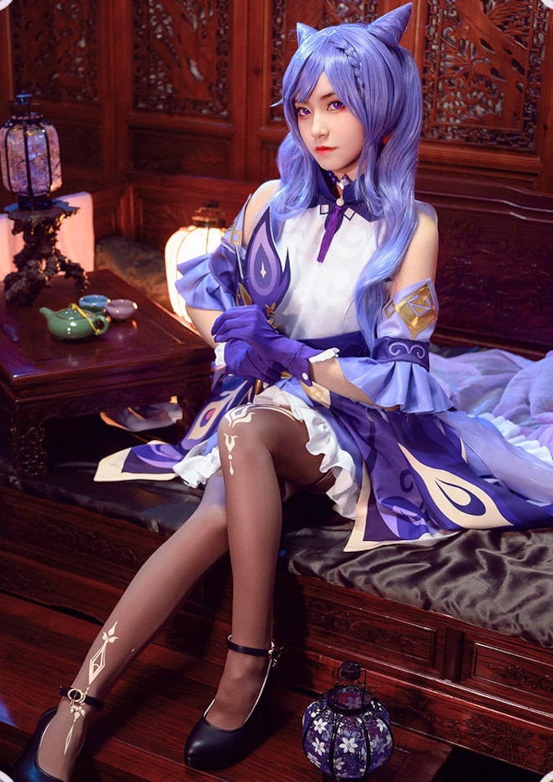 Keqing Cosplay Genshin Impact Costume | Etsy