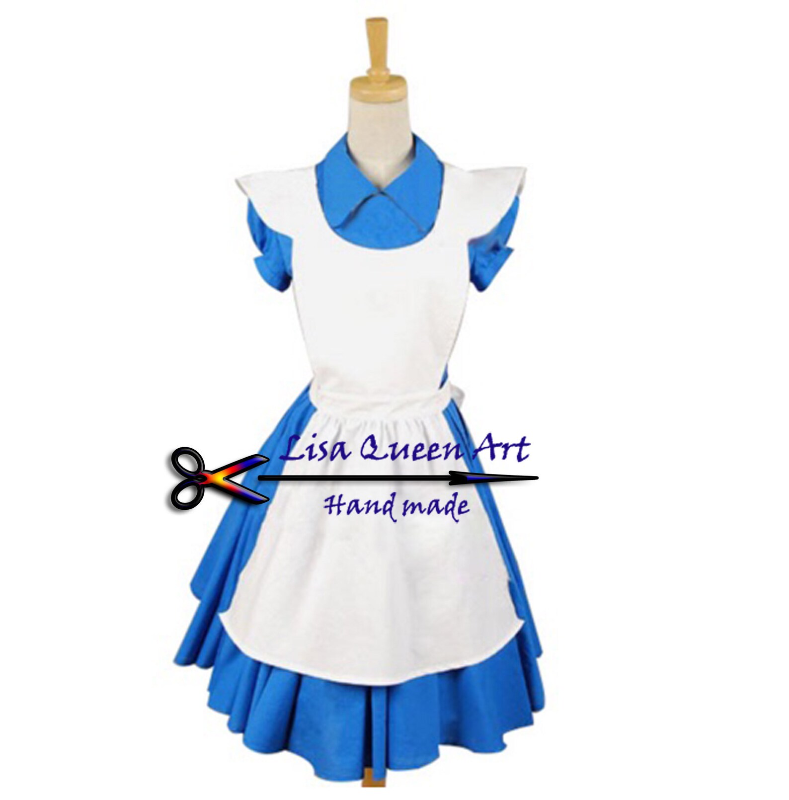 Alice In Wonderland Movie Alice Blue Dress Cosplay Costume For | Etsy