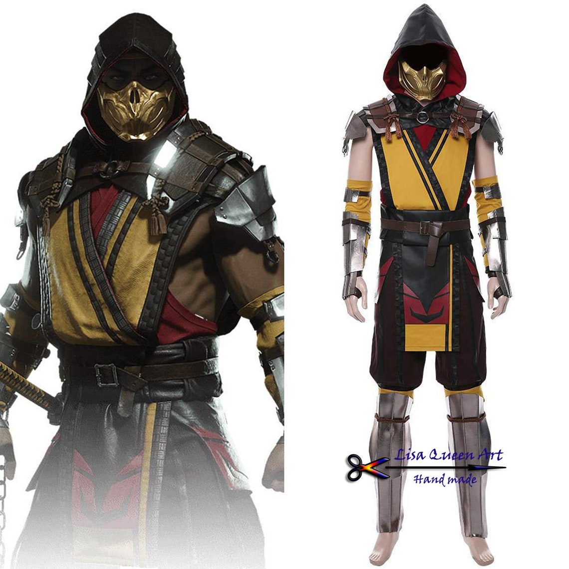 Mortal Kombat 11 Scorpion Cosplay Costume Halloween Carnival Etsy