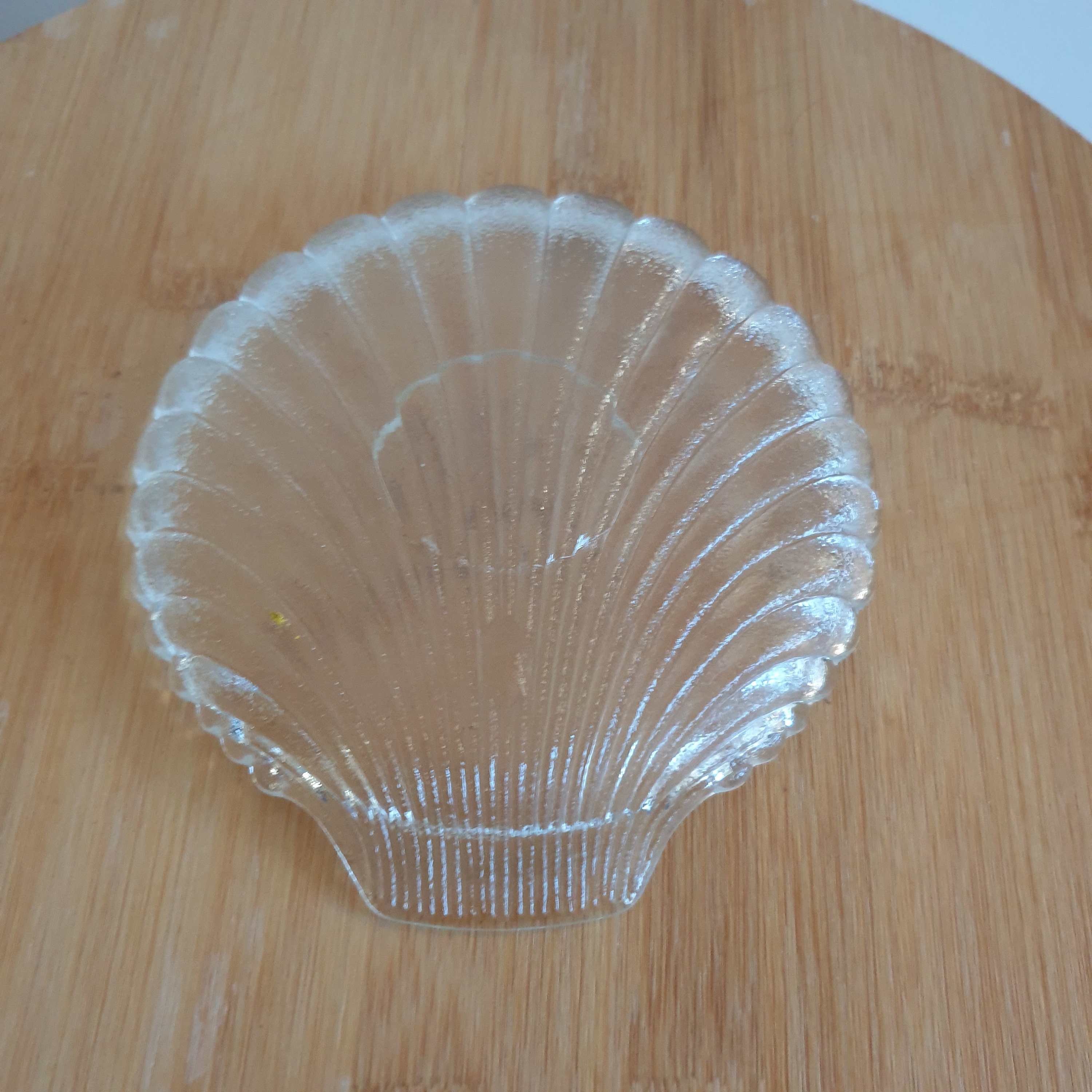 Vintage Glass Shell Trinket Dish. Textured Glass. Decorative Tray. Gift ...