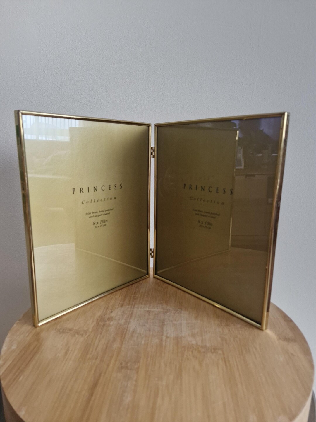 Vintage Solid Brass Photo Bifold Frame. Brass Folding Picture Frame ...