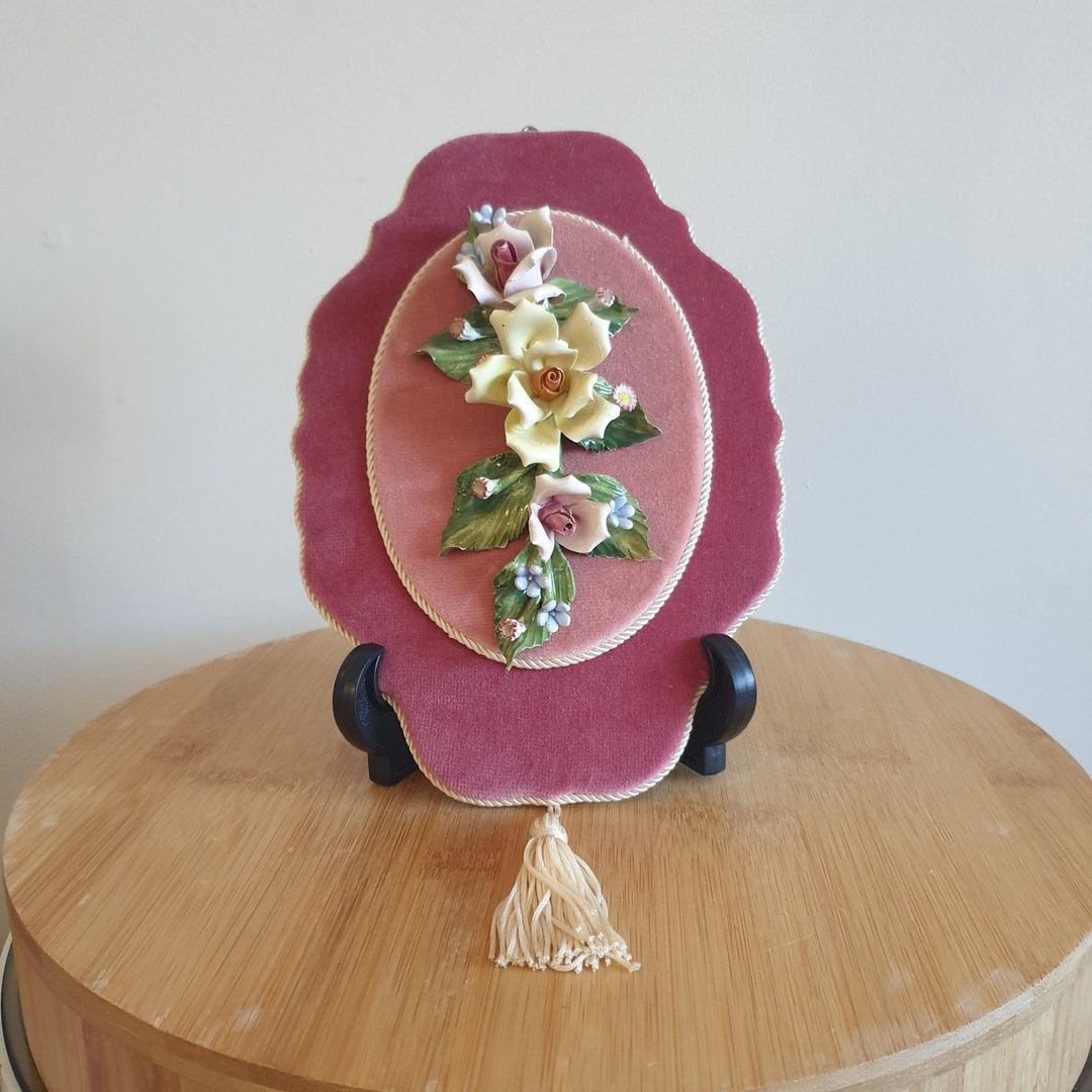 Vintage Capodimonte Porcelain Flower Wall Décor. Vintage Wall Hanging ...