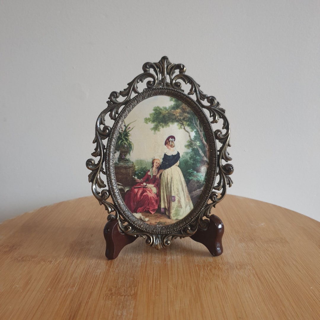 Small Vintage Italian Brass Frame. Vintage Brass Wall Hanging. Vintage ...