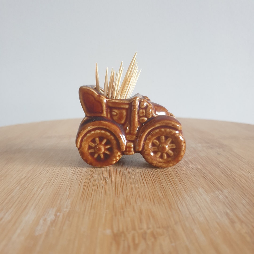 Vintage Petit Ceramic Toothpick Holder. Kitsch Brown Car Toothpick ...