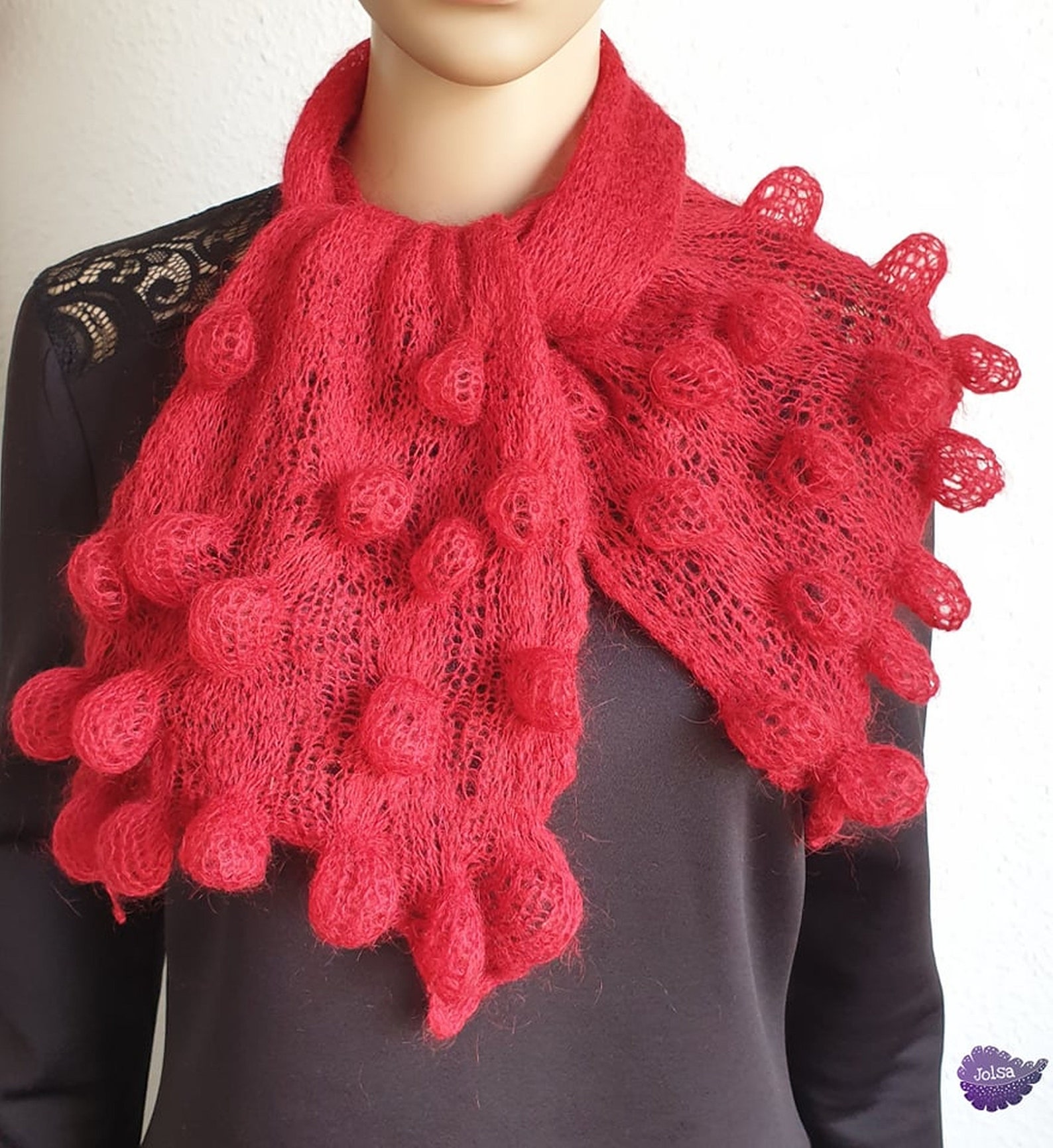 Bubble Scarf Knit PATTERN, Spring Knitted Scarf, Hand Knitted Scarf PDF ...
