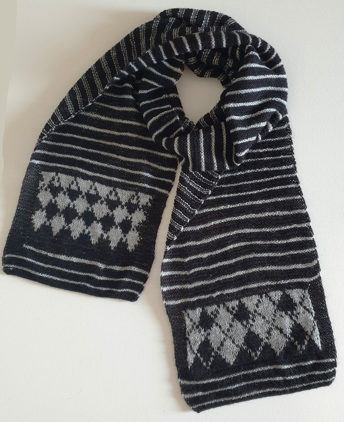 Scandinavian Style Pattern Men Scarf Scarf Knitting Pattern - Etsy