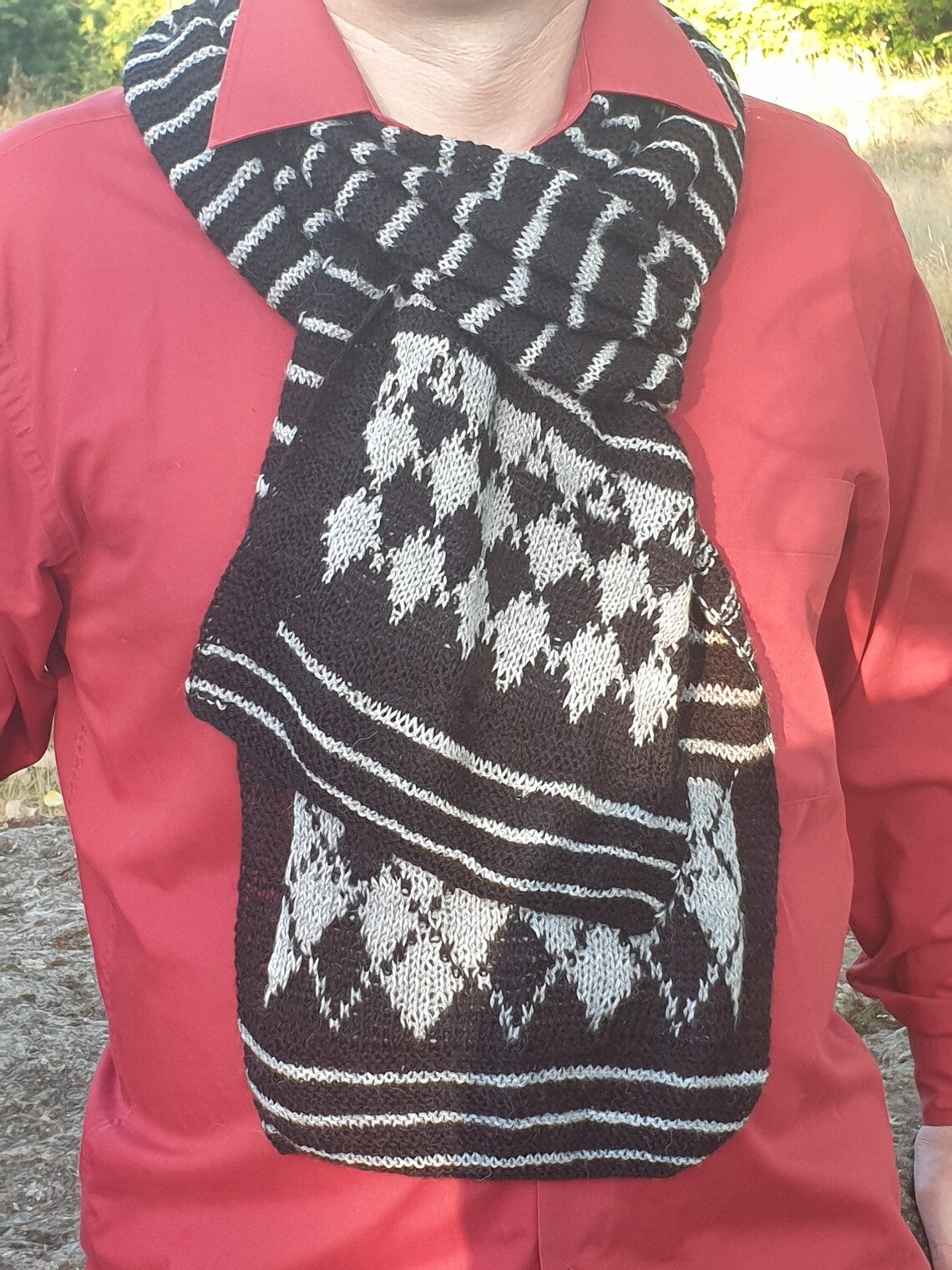 Scandinavian Style Pattern Men Scarf Scarf Knitting Pattern - Etsy