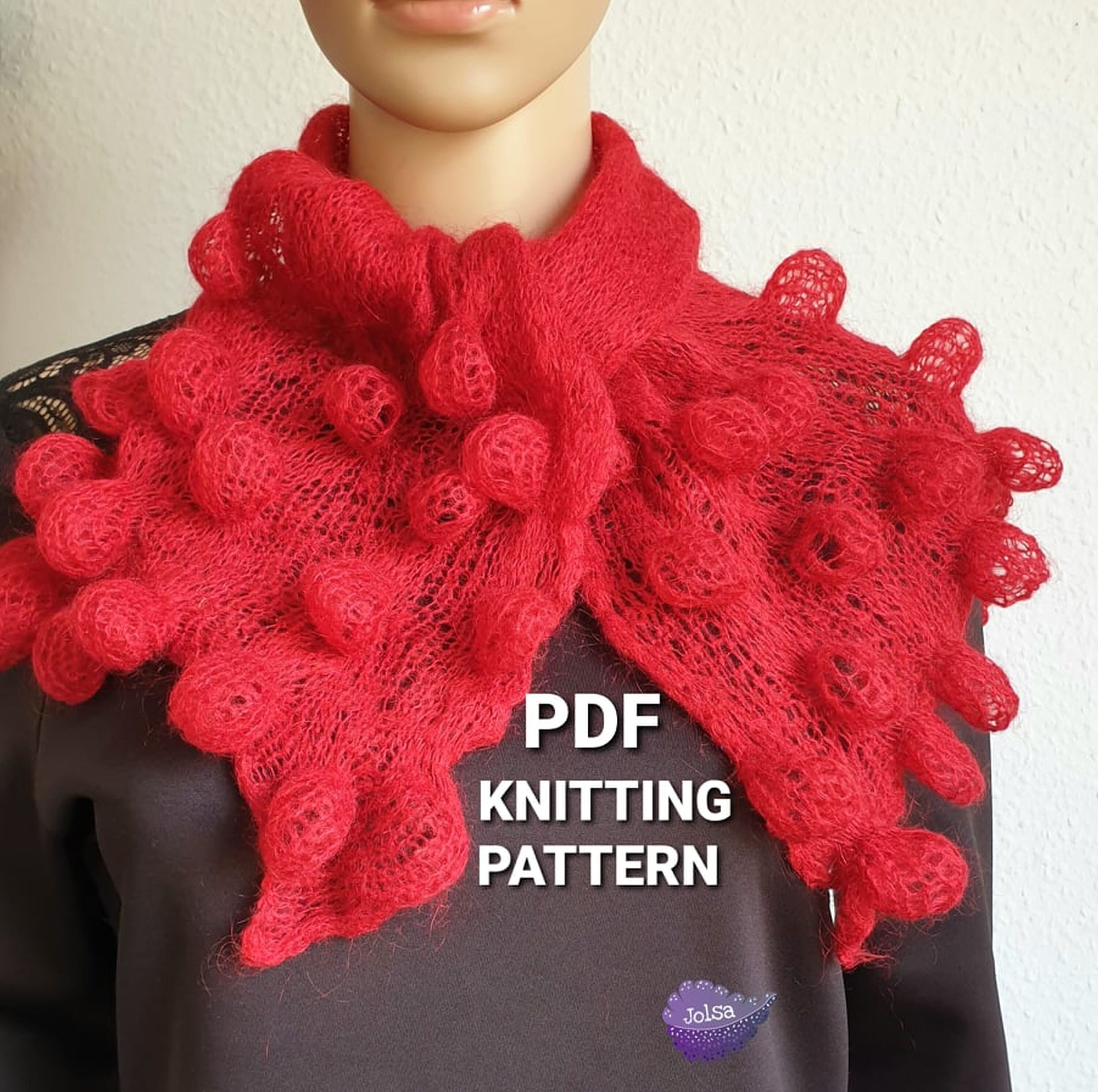 Bubble Scarf Knit PATTERN, Spring Knitted Scarf, Hand Knitted Scarf PDF ...
