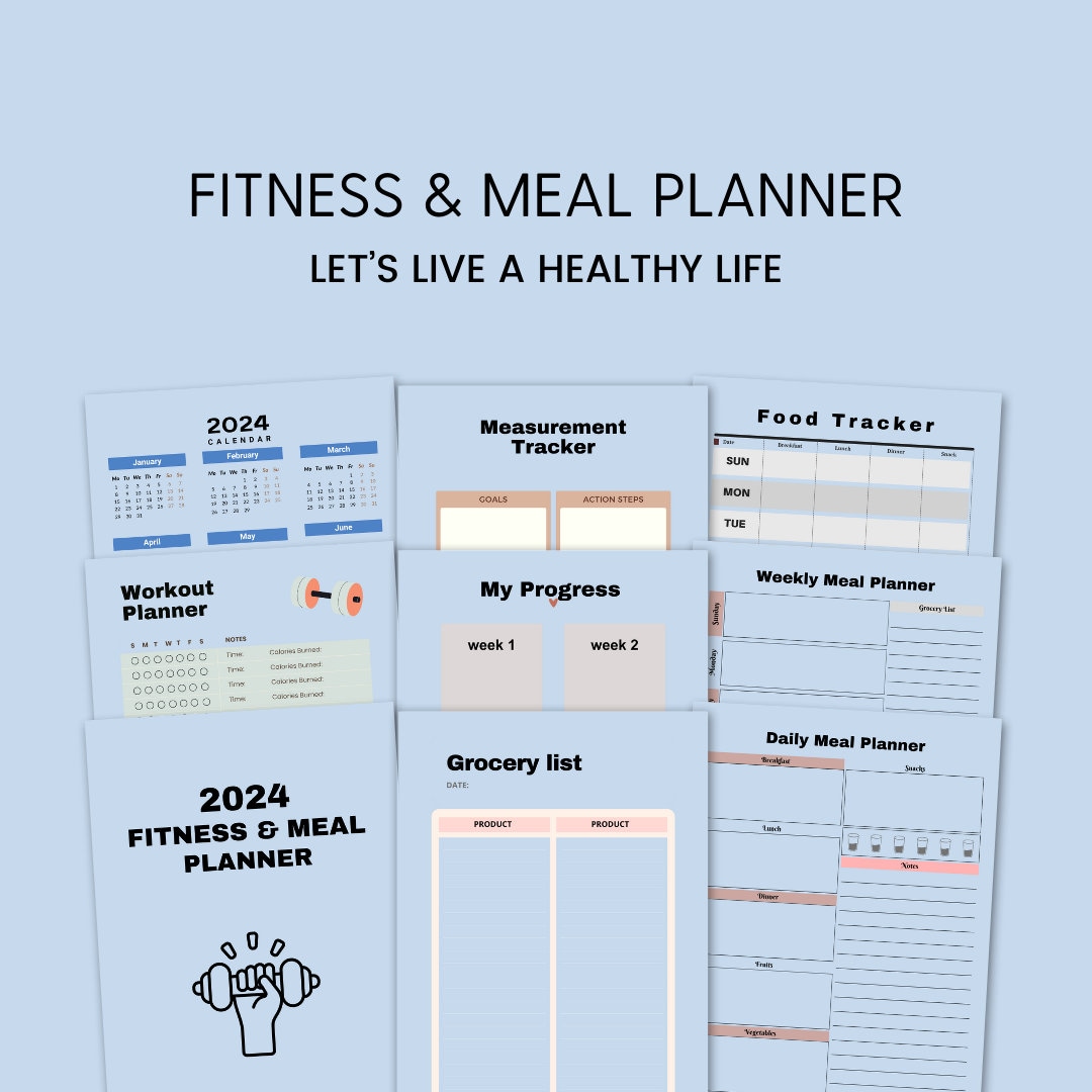 Ultimate Fitness & Meal Planner | Printable Health Tracker | Workout ...