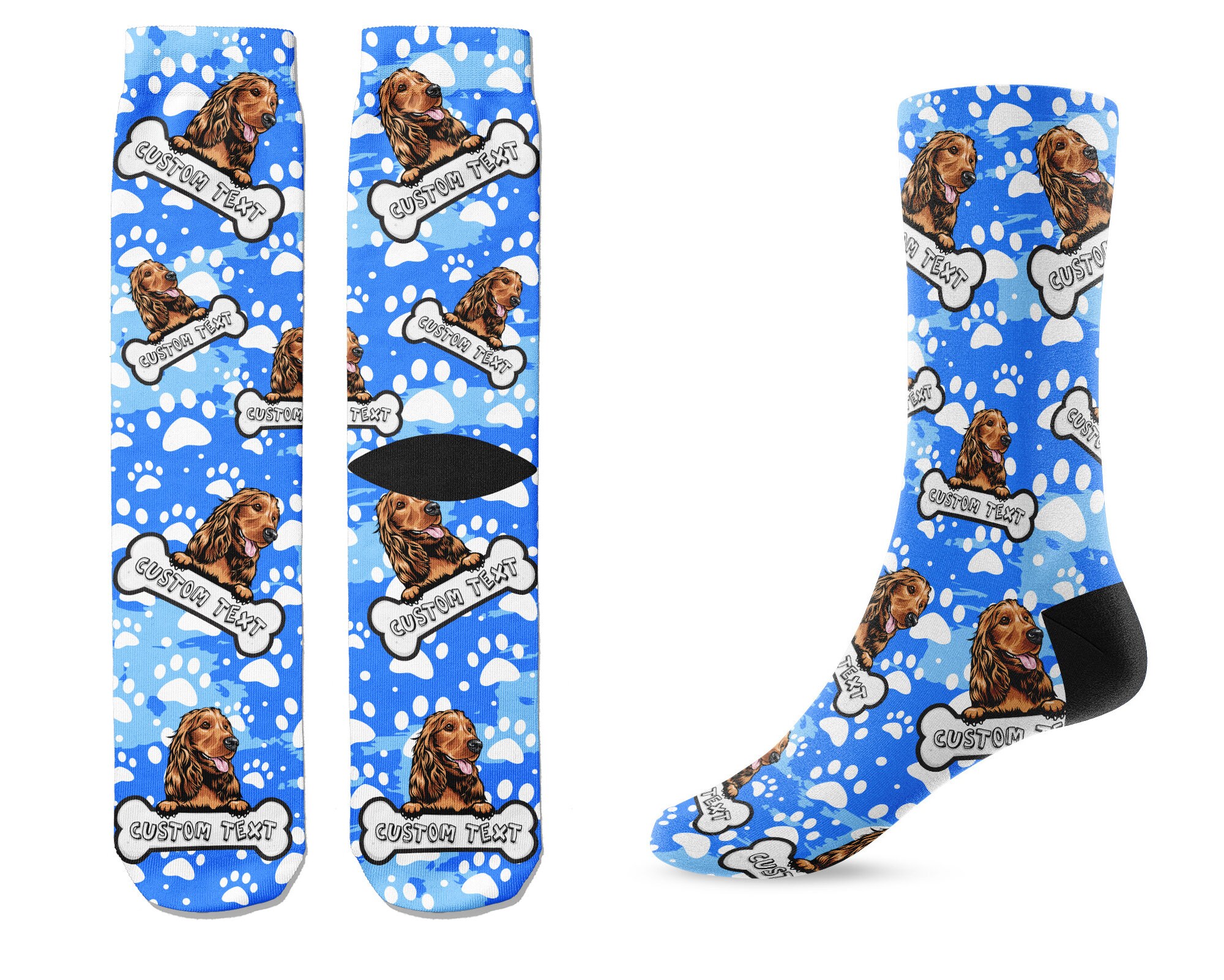 Personalized Cocker Spaniel (brown) Dog Socks Custom - Etsy