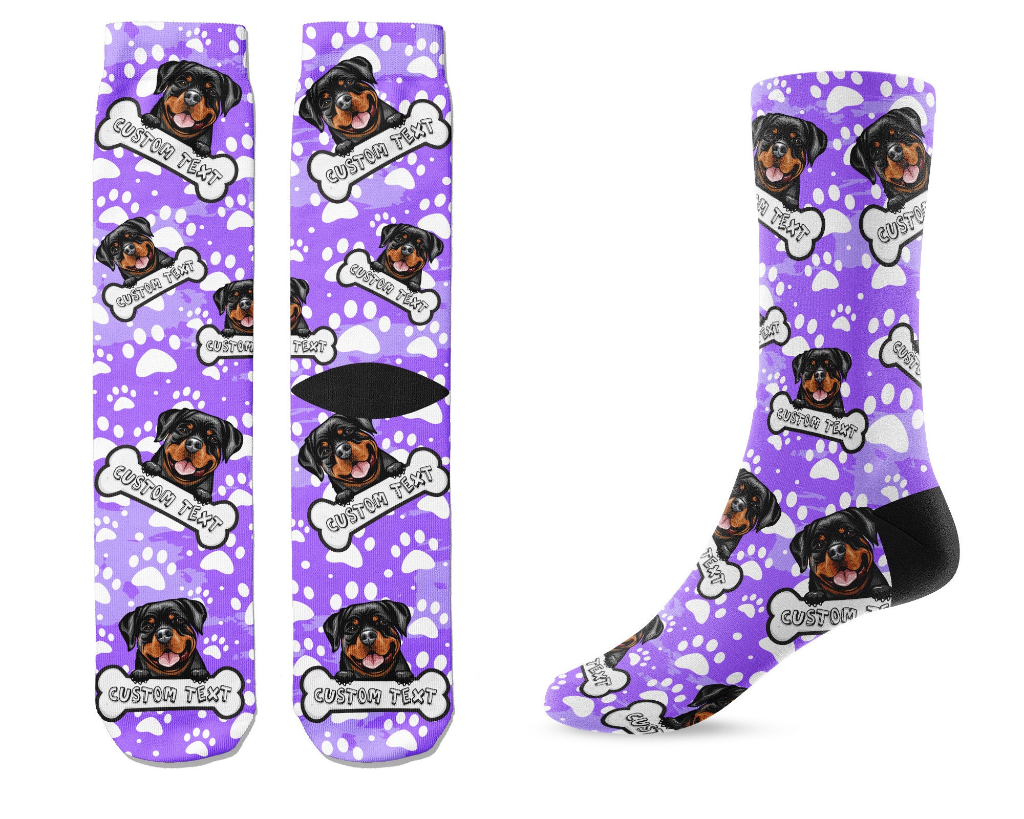 Personalized Rottweiler Dog Socks Custom - Etsy