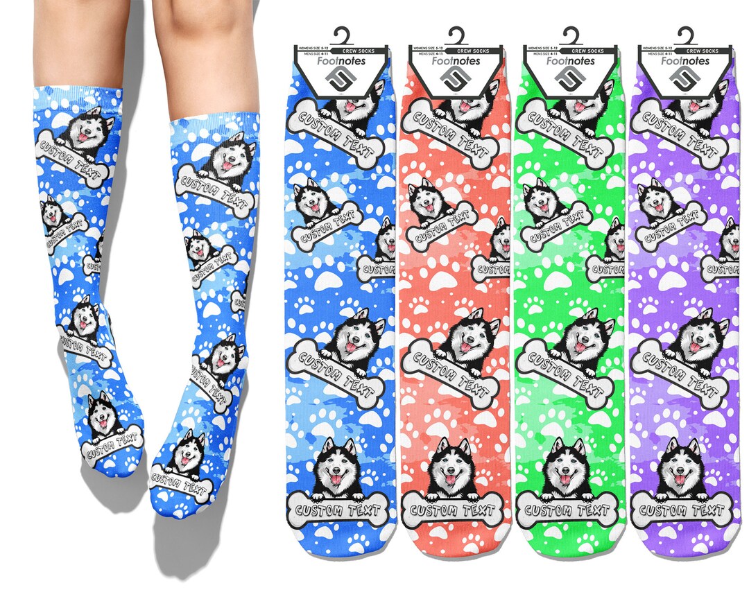 Personalized Siberian Husky Dog Socks Custom - Etsy