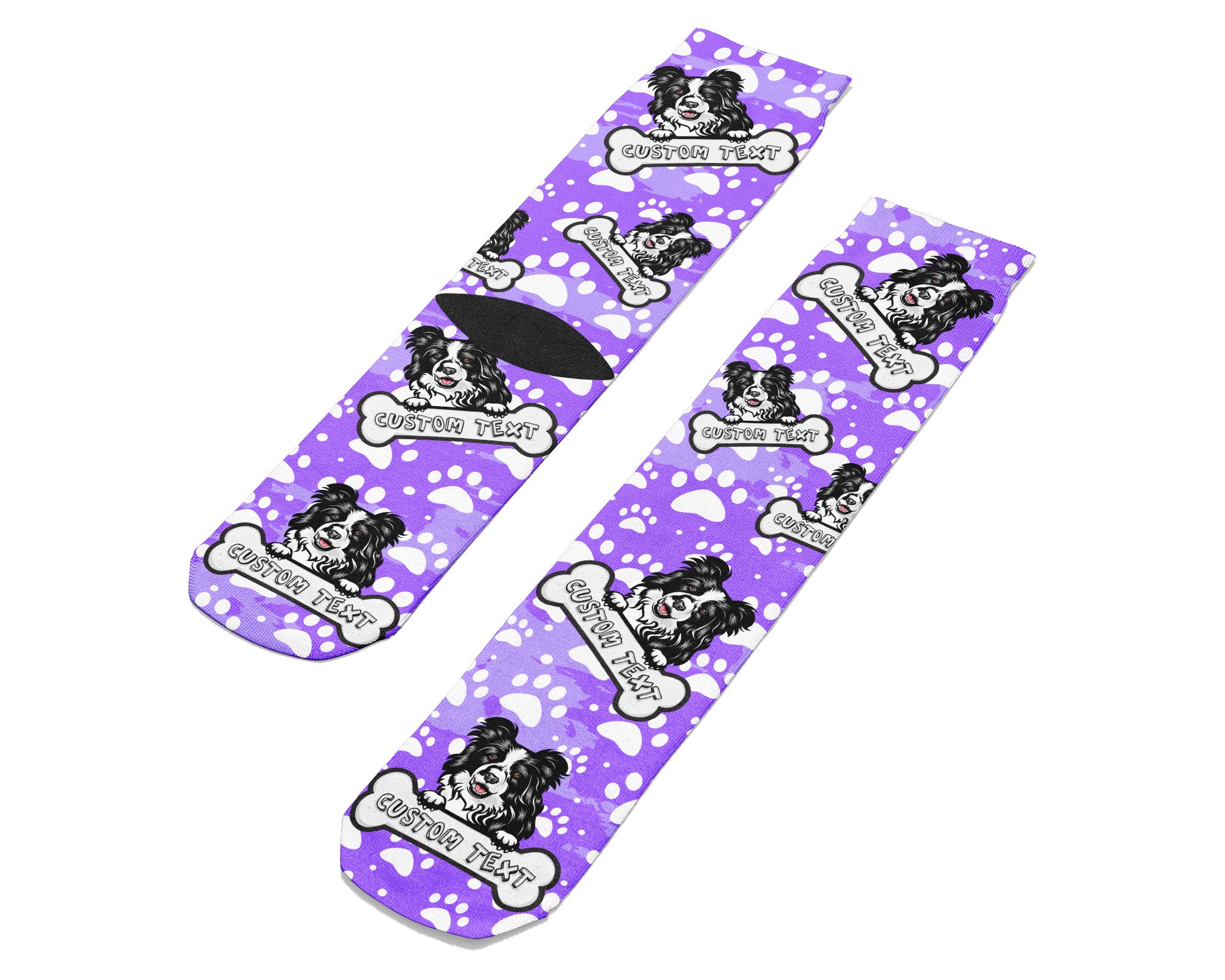 Personalized Border Collie black Dog Socks Custom - Etsy
