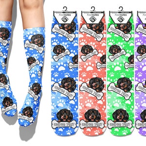Personalized Dachshund Dog Socks Custom (black) - Etsy
