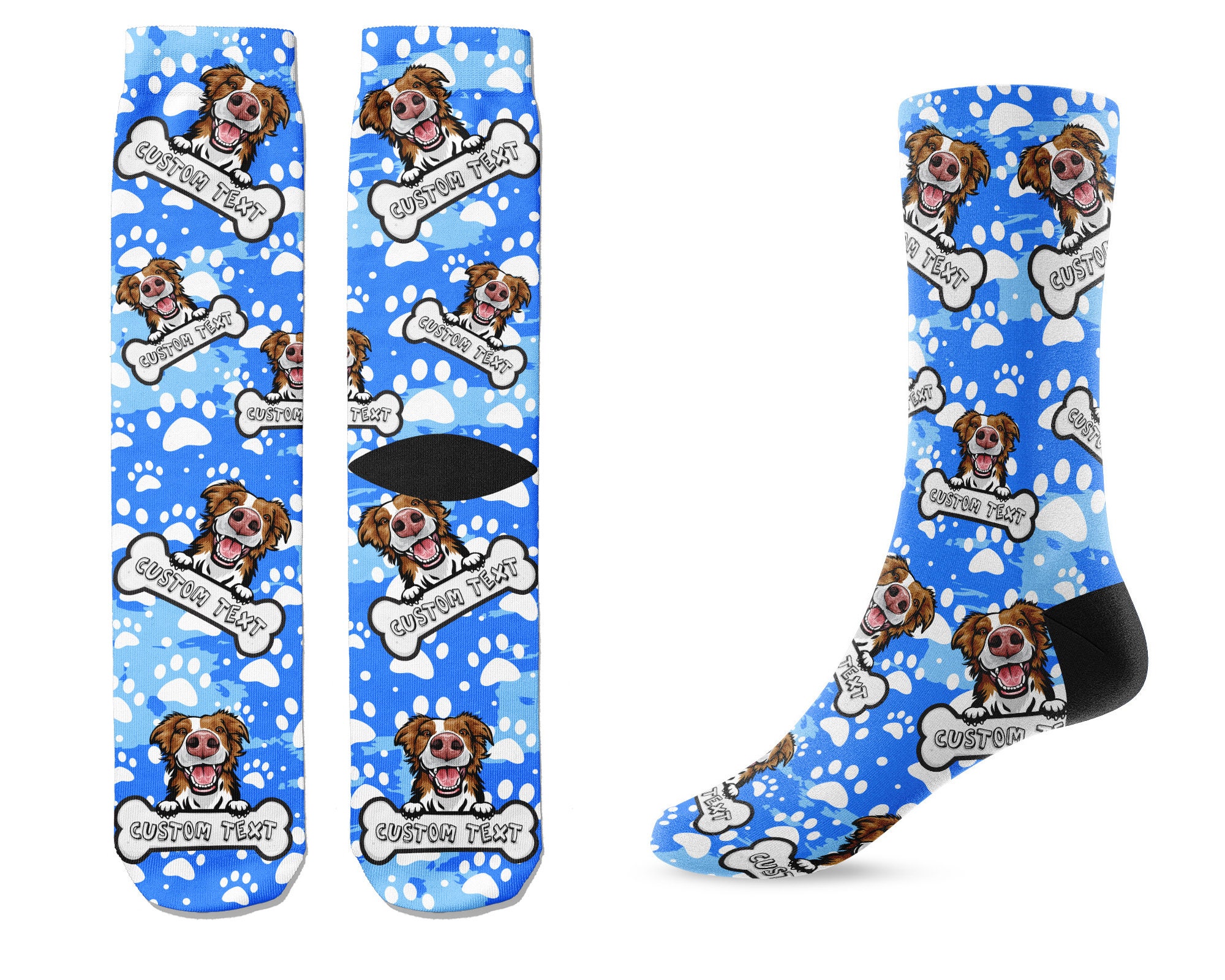 Personalized Border Collie (brown) Dog Socks Custom - Etsy