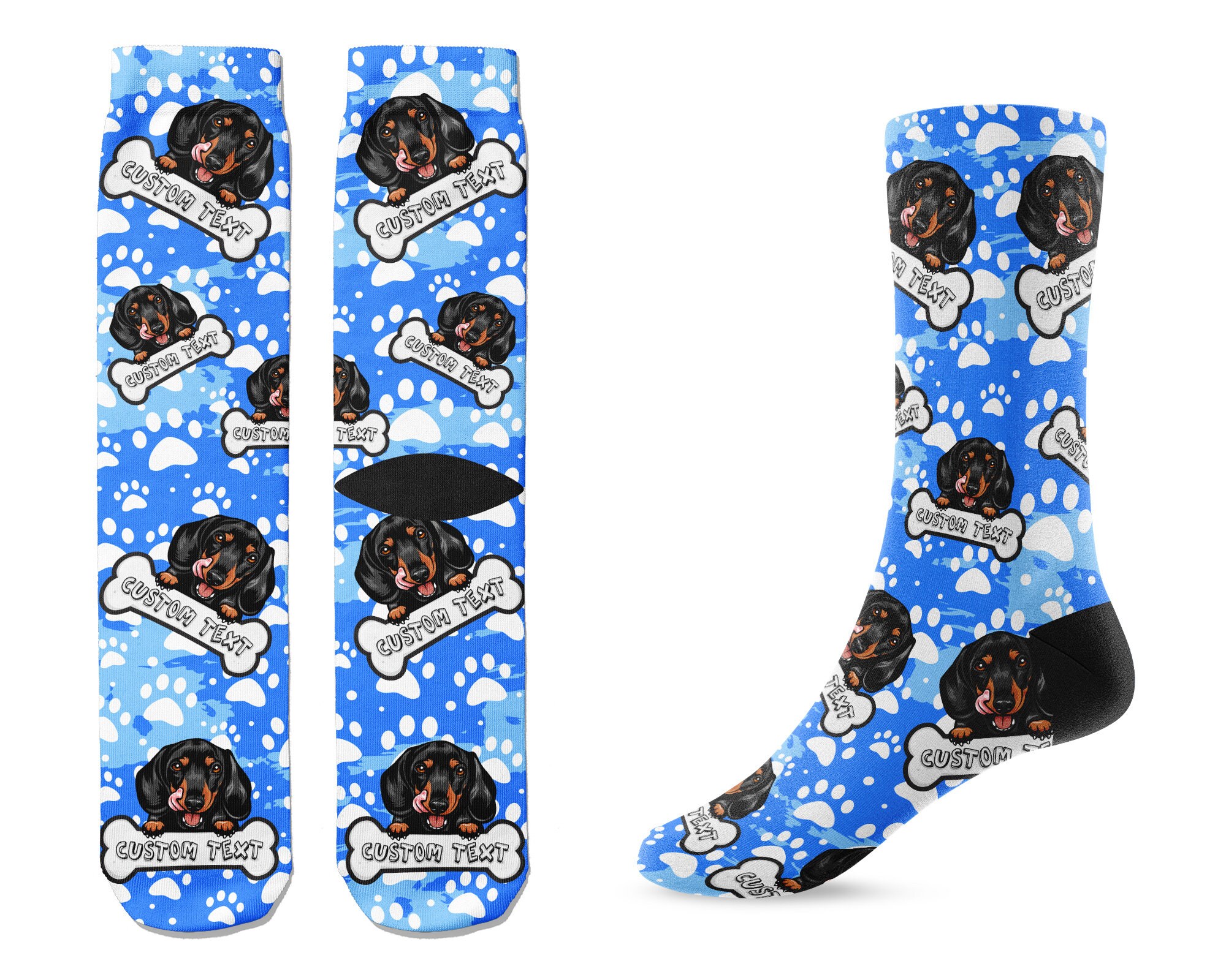 Personalized Dachshund Dog Socks Custom black - Etsy