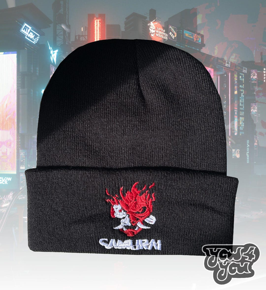 SAMURAI, Cyberpunk 2077 Inspired Embroidered Beanie | Video Game ...